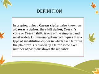 caeser chiper | PPTX