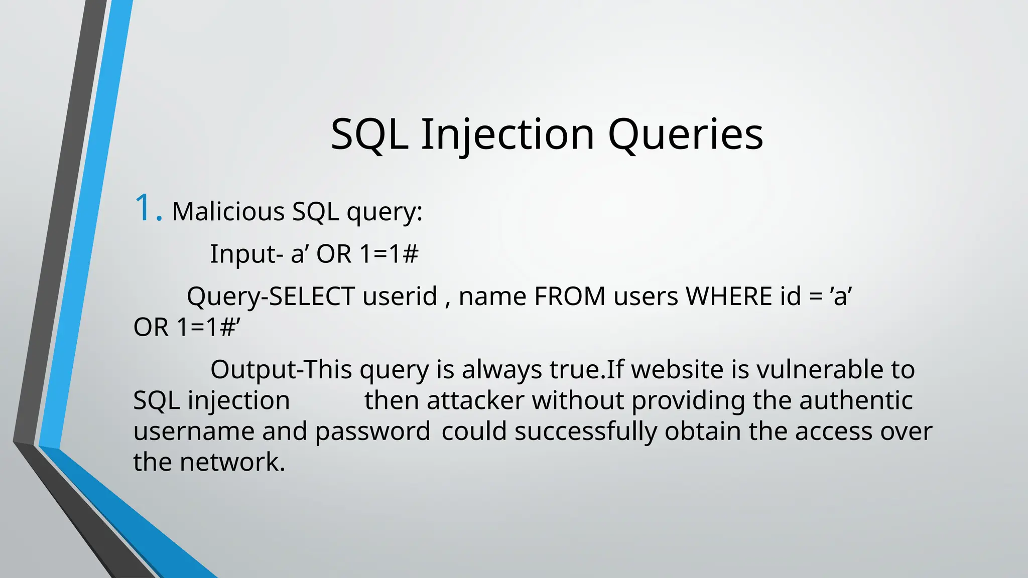 cybersecurity and sql injection for students | PPT