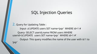 cybersecurity and sql injection for students | PPT