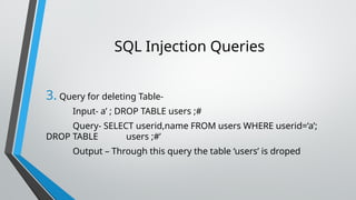 cybersecurity and sql injection for students | PPT