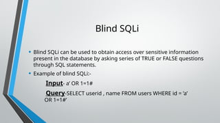 cybersecurity and sql injection for students | PPT