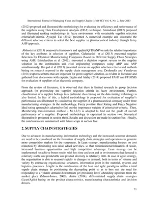 SUPPLY CHAIN STRATEGY BASED SUPPLIER EVALUATION-AN INTEGRATED FRAMEWORK | PDF | Mechanical and ...