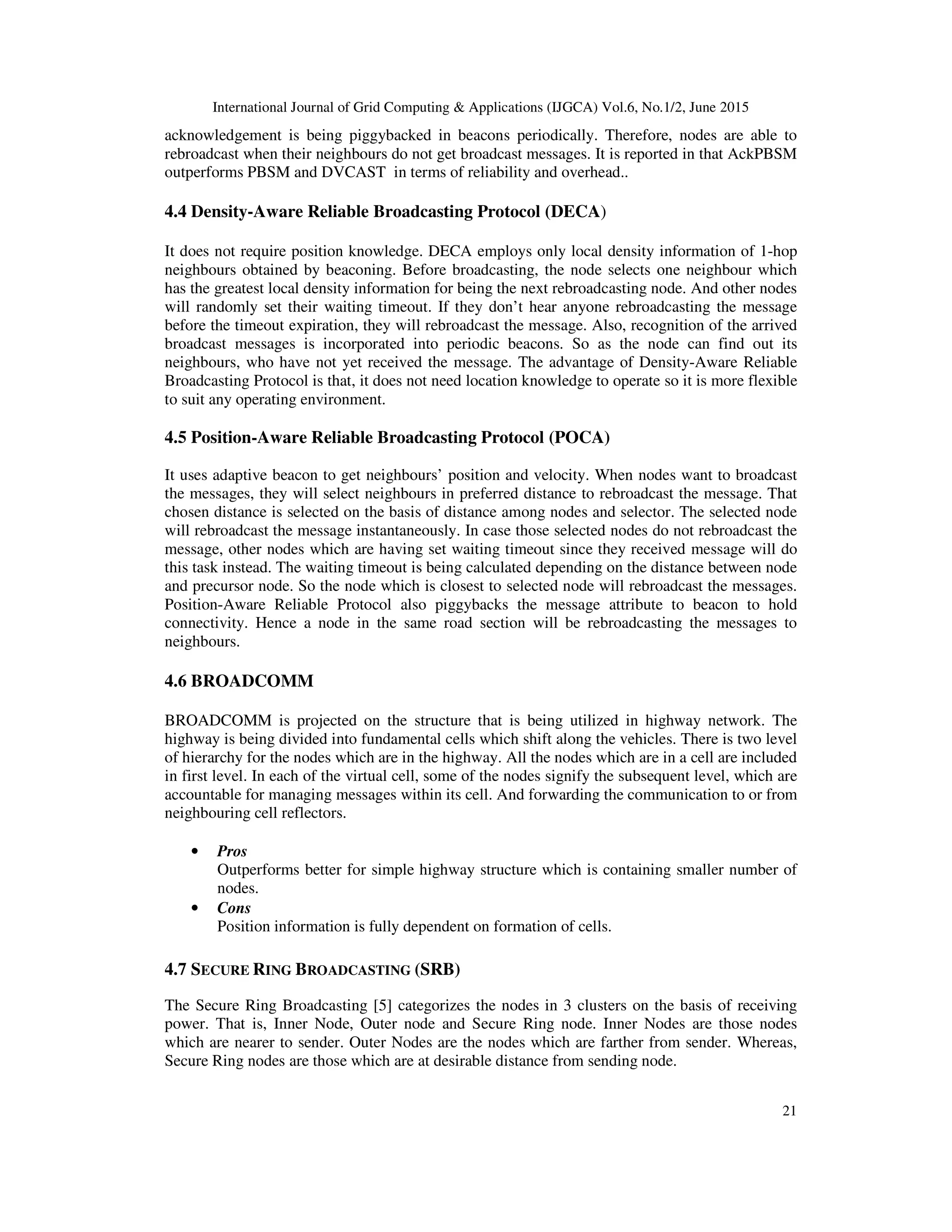 SCRUTINY OF BROADCASTING PROTOCOLS IN VANET | PDF | Computer Networking | Computing