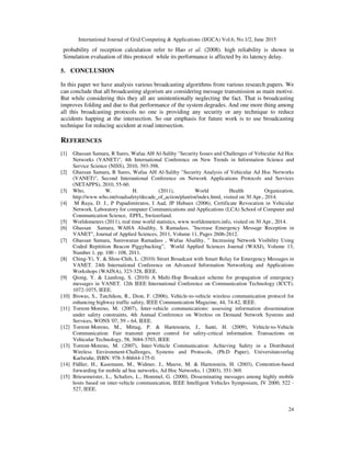 SCRUTINY OF BROADCASTING PROTOCOLS IN VANET | PDF | Computer Networking | Computing