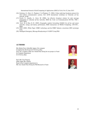 SCRUTINY OF BROADCASTING PROTOCOLS IN VANET | PDF | Computer Networking | Computing