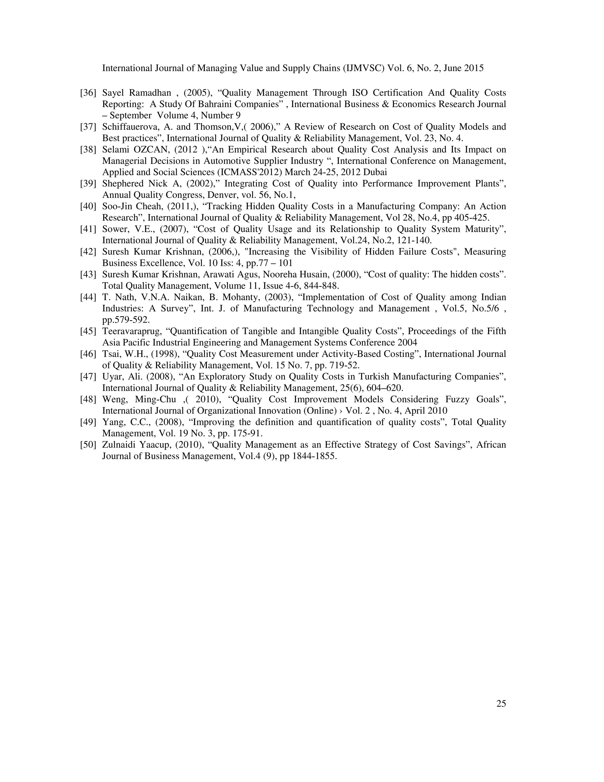 HIDDEN COSTS OF QUALITY: MEASUREMENT & ANALYSIS | PDF