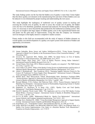 HIDDEN COSTS OF QUALITY: MEASUREMENT & ANALYSIS | PDF | Mechanical and ...