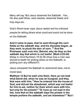 Is Sabbath Keeping For Today? | PDF