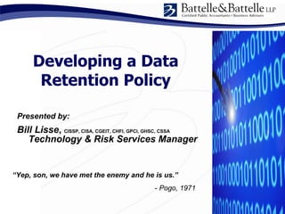 ISSA Data Retention Policy Development | PPT