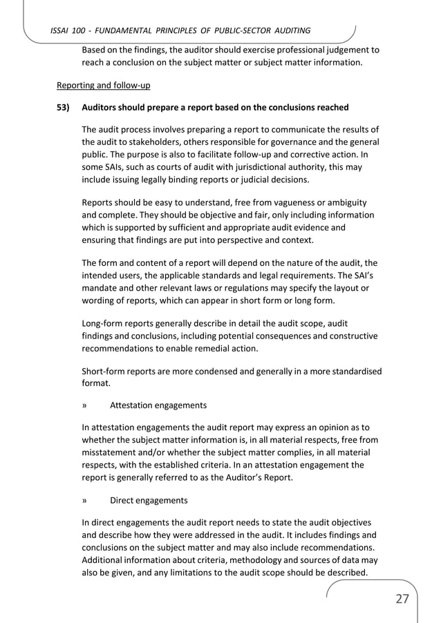 Standar ISSAI 100 untuk dipelajari bersama | PDF