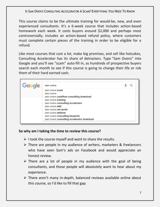 Is Sam Oven's Consulting Accelerator A Scam Everything You Need To Know ...