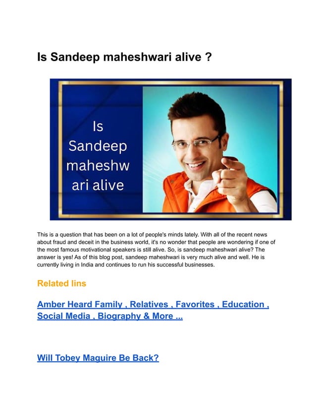 Is Sandeep maheshwari alive .pdf