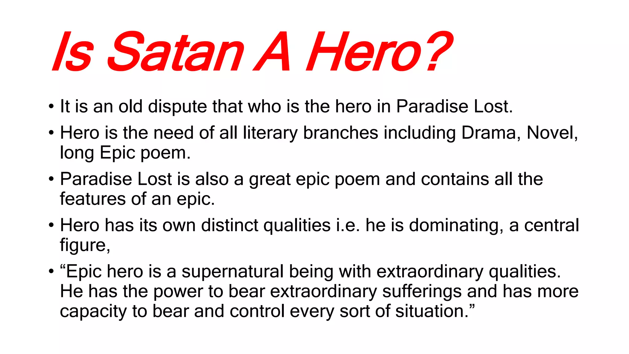 Is Satan A Hero Pptx