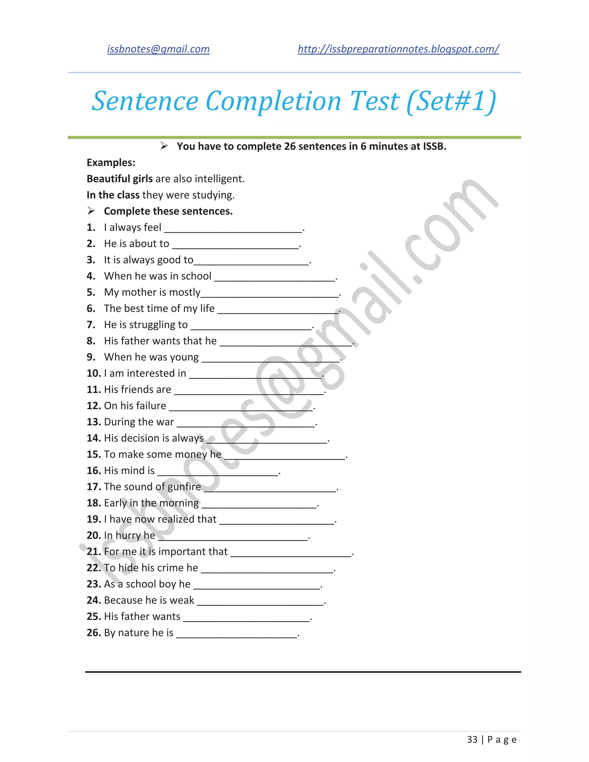 complete Issb test preparation book | PDF