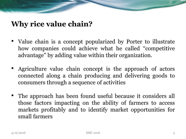 Sustainable Rice Production and Its Impact on the Rice Value Chain: A ...