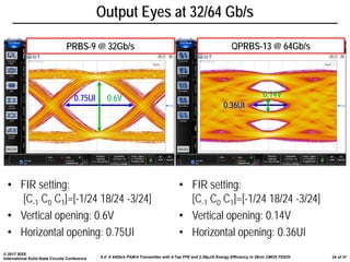 A 64Gb/s PAM-4 Transmitter with 4-Tap FFE and 2.26pJ/b Energy Efficiency in 28nm CMOS FDSOI | PDF