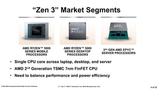 “Zen 3”: AMD 2nd Generation 7nm x86-64 Microprocessor Core | PPTX