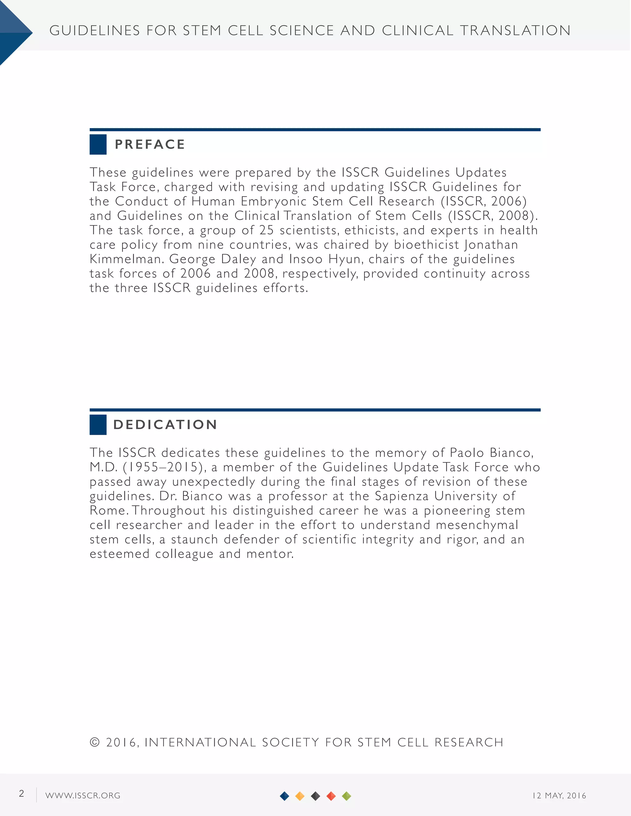 ISSCR Guidelines for Stem Cell Science and Clinical Translation | PDF