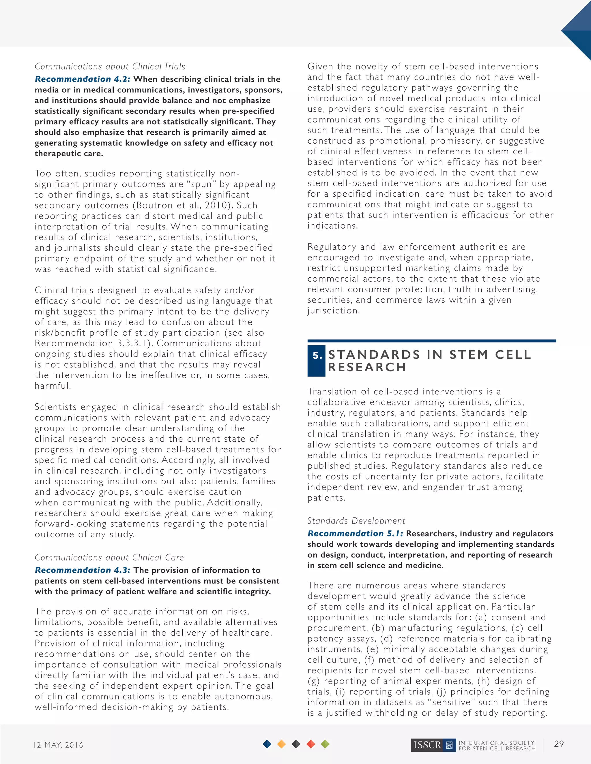 ISSCR Guidelines for Stem Cell Science and Clinical Translation | PDF