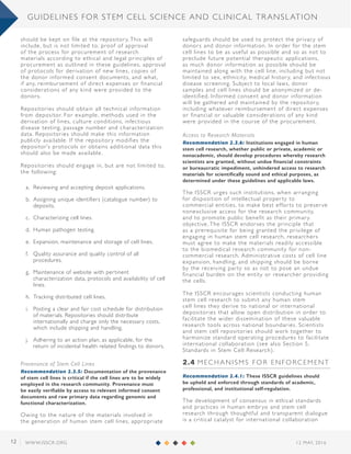ISSCR Guidelines for Stem Cell Science and Clinical Translation | PDF