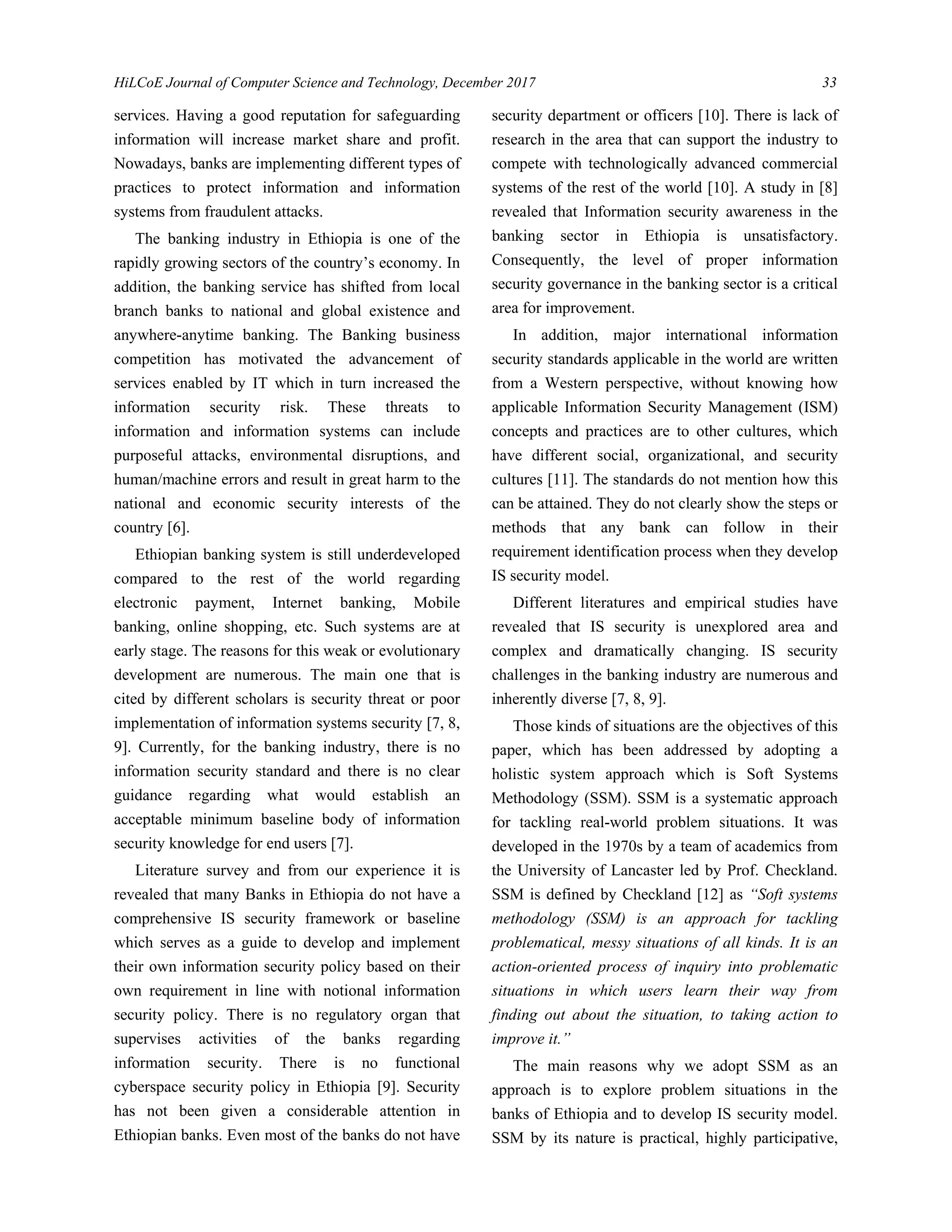 Application of Soft Systems Methodology (SSM) to develop Information Systems Security Model for ...