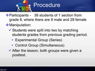 Is Series Teaching as Effective as Simultaneous Teaching | PPTX