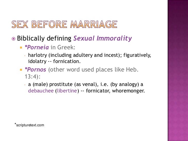 Is Sex Before Marriage Wrong