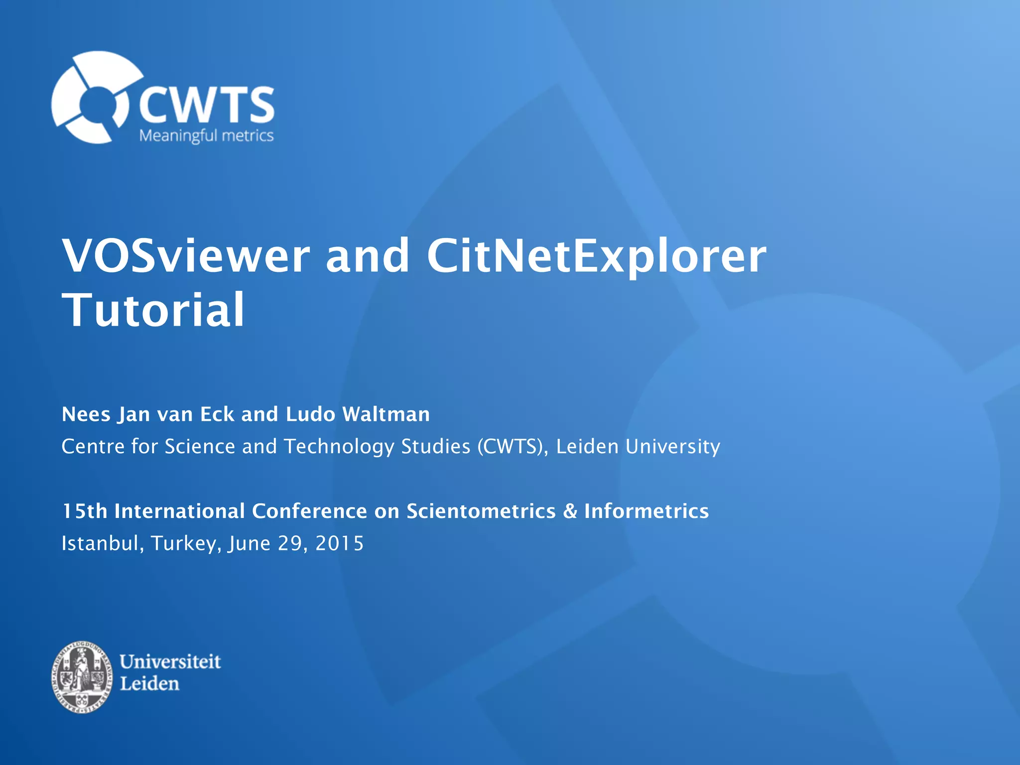 VOSviewer and CitNetExplorer Tutorial | PDF