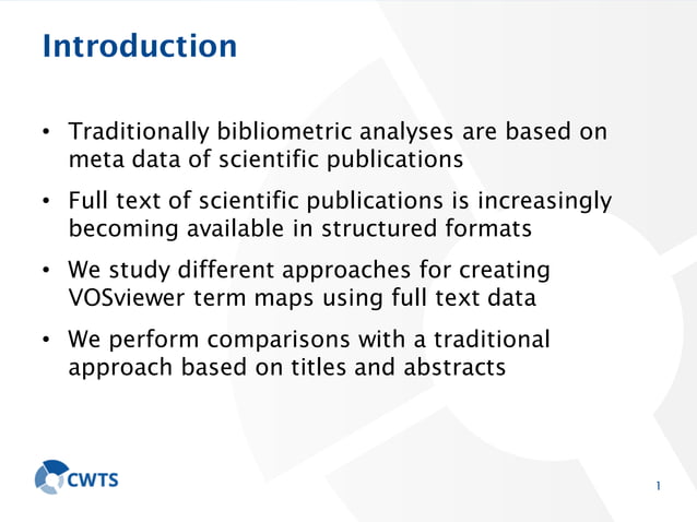 Using full-text data to create improved term maps | PPT