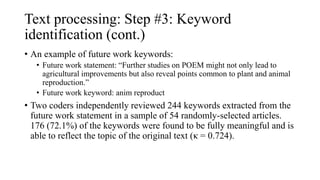 Using a keyword extraction pipeline to understand concepts in future ...