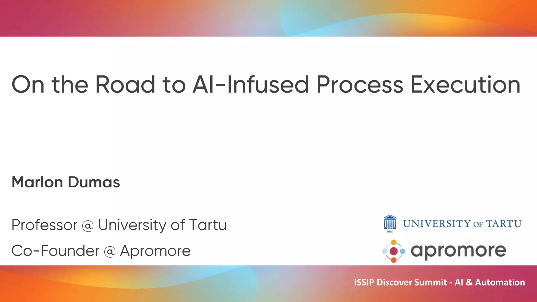 On the Road to AI-Infused Process Execution | PPT