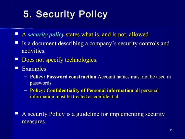 Information System Security Lecture 1 Ppt