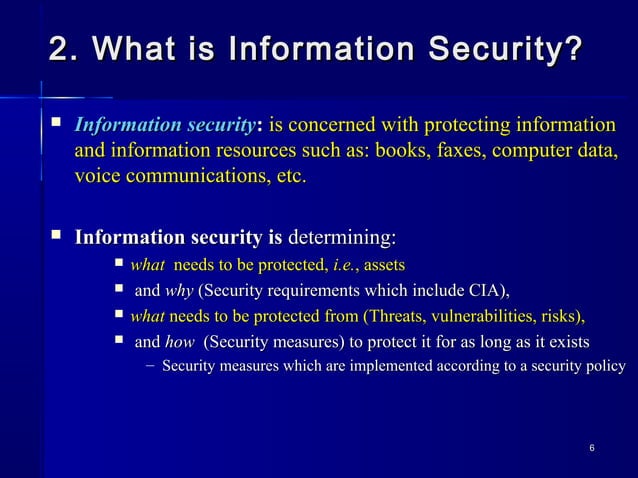 Information System Security Lecture 1 Ppt