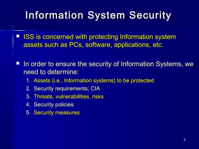 Information System Security Lecture 1 Ppt