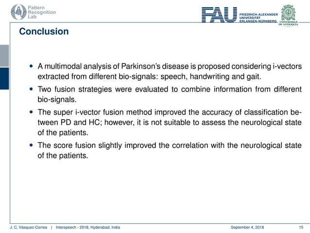 Multimodal i-vectors to Detect and Evaluate Parkinson’s Disease | PDF