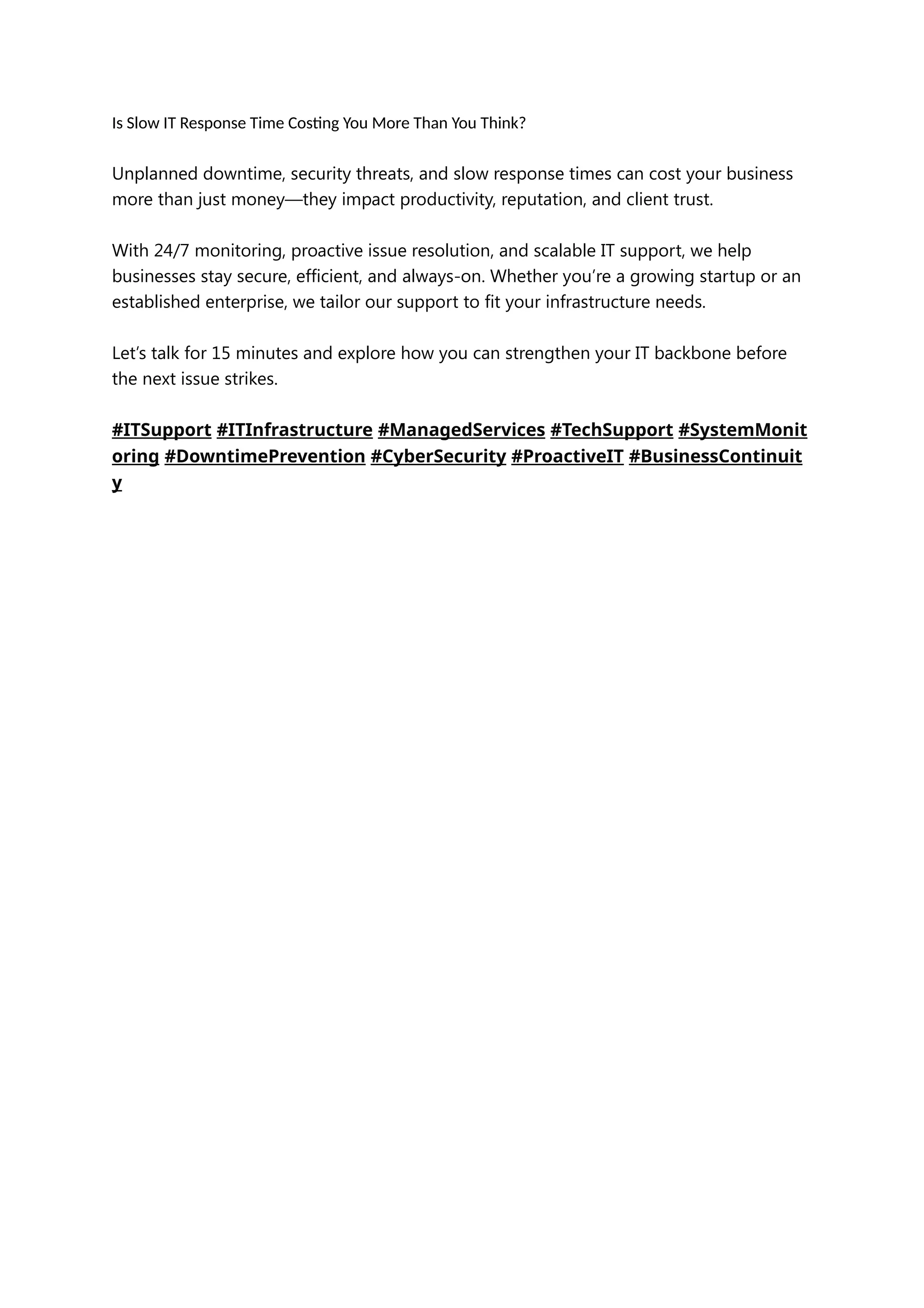 Is Slow IT Response Time Costing You More Than You Think | DOCX