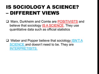 Is Sociology a science? - sociology A2 | PPTX | Science