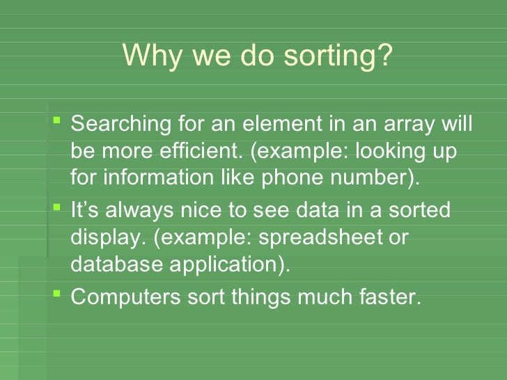 Sorting Techniques