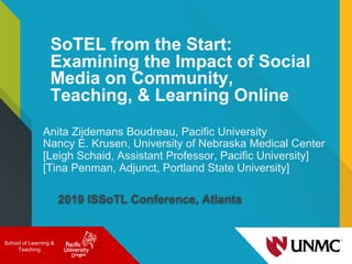 SoTEL from the Start: Examining the Impact of Social Media on Community ...