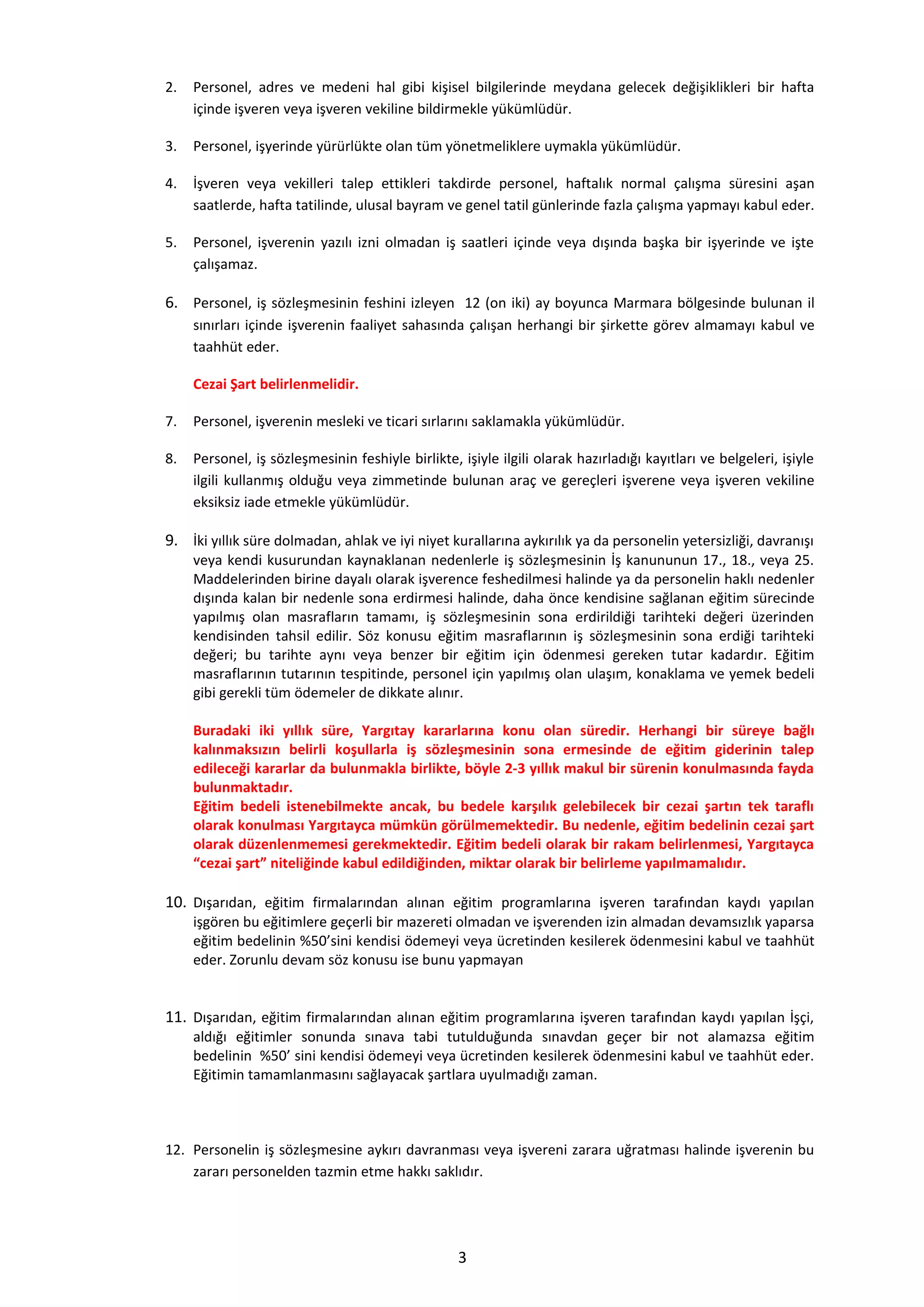 Is sozlesmesi ornegi beyaz yaka | DOC