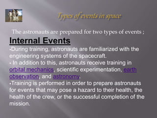 Training of astronauts | PPTX