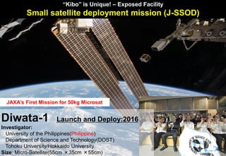 New Space Environment Utilization with Kibo Unique Exposed Facility | PPT