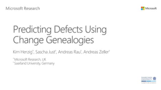 Predicting Defects Using Change Genealogies (ISSE 2013) | PPT