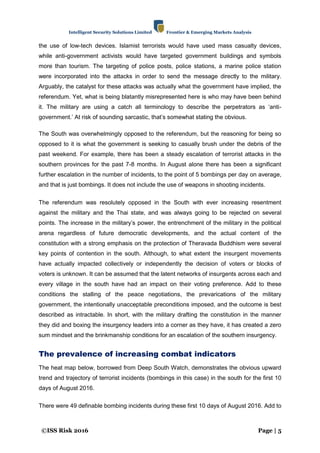 ISS Risk Special Report: Thailand Coordinated Bombings, 10-12 August ...