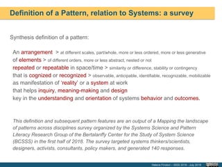 Patterns as connectors of multiple realities - ISSS 2018 Conference | PPT