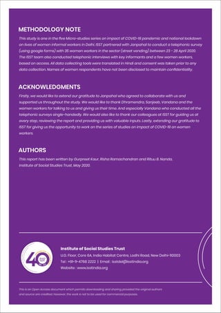 Isst janpahal study on lockdown impact on women street vendors (1 ...