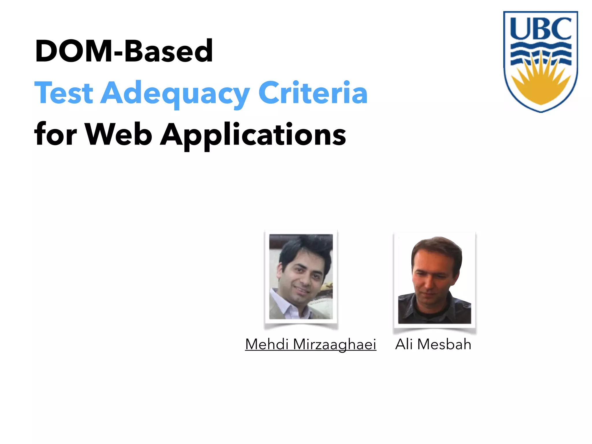 DOM-based Test Adequacy Criteria for Web Applications | PDF
