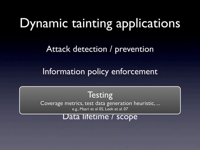 Dytan: A Generic Dynamic Taint Analysis Framework (ISSTA 2007) | PPT