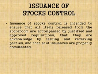 ISSUANCE CONTROL | PPTX | Logistics | Business