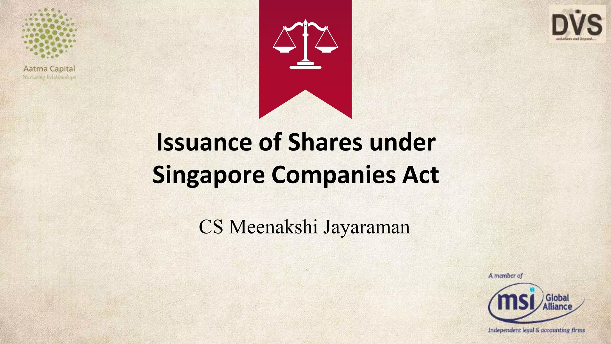 Issuance of Shares under Singapore Companies Act | PPTX